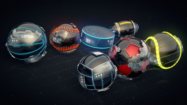 3d model sport balls concept