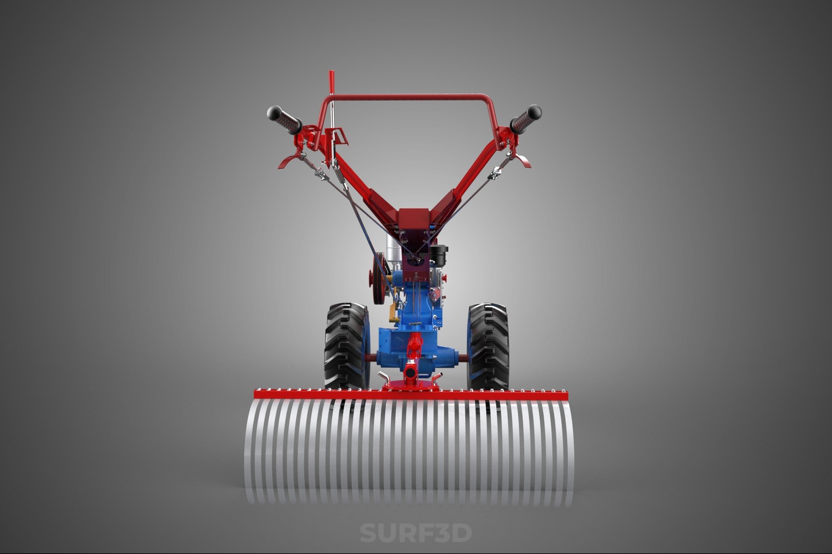 3D LANDSCAPE RAKE RAKER HARROW LEVELING IMPLEMENT HAND TRACTOR FARM ...