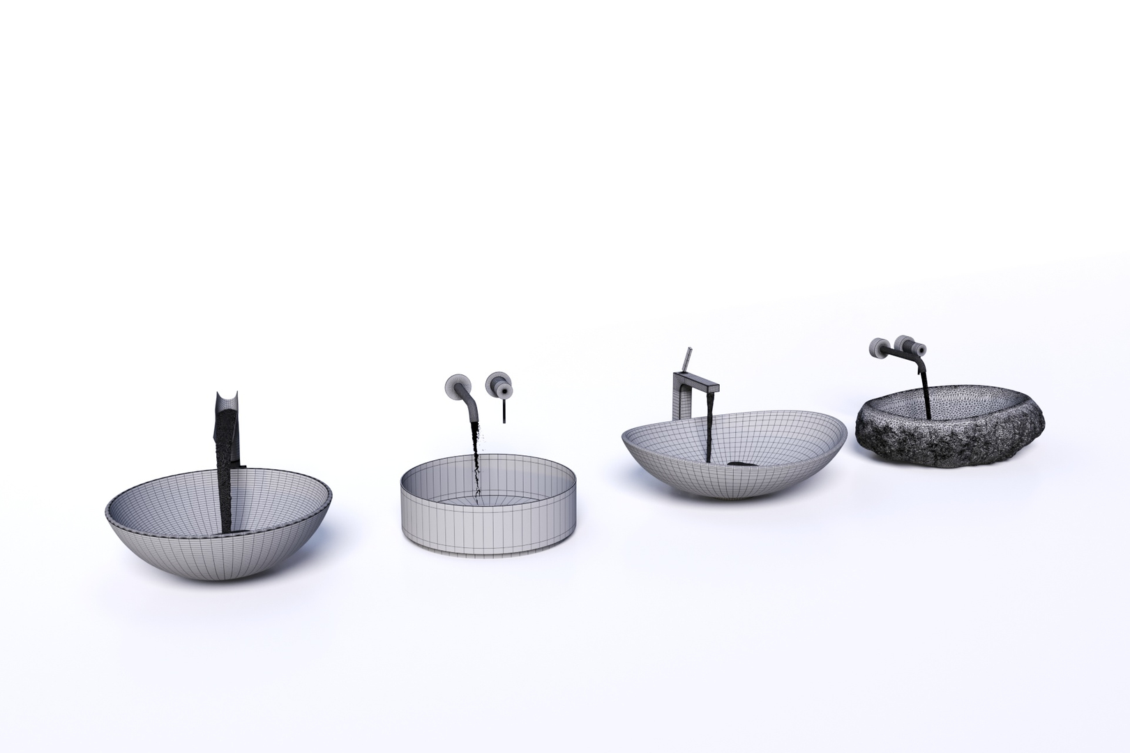 4 Washing Basins 3D Model - TurboSquid 2003361