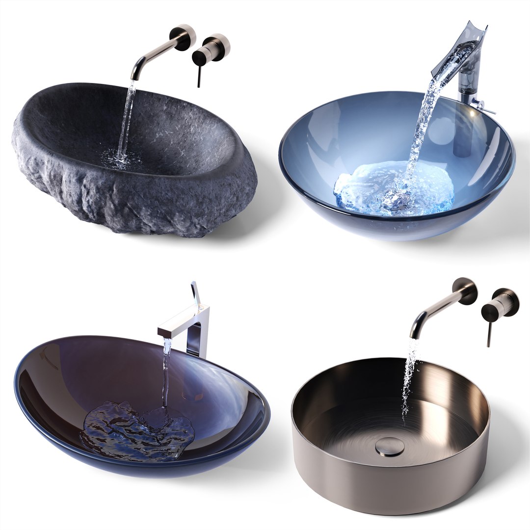 4 Washing Basins 3D Model - TurboSquid 2003361