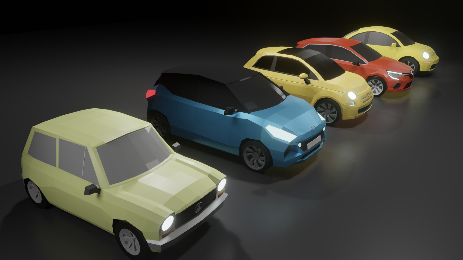 3D 5 Mini Cars Hyundai Model - TurboSquid 1614833