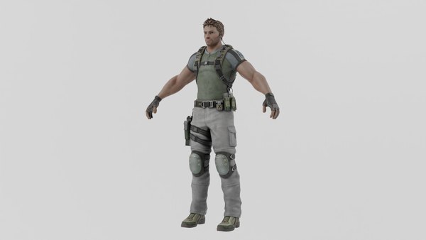 3D Chris Redfield Lowpoly Rigged model - TurboSquid 2034510