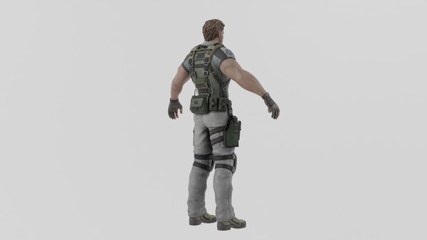 3D Chris Redfield Lowpoly Rigged model - TurboSquid 2034510
