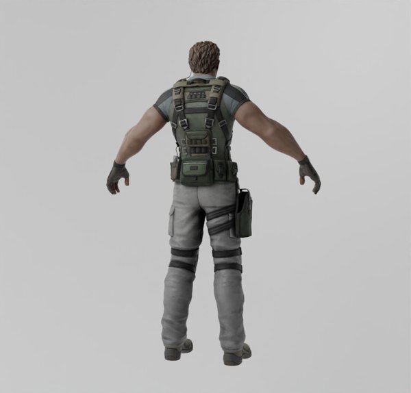 3D Chris Redfield Lowpoly Rigged model - TurboSquid 2034510