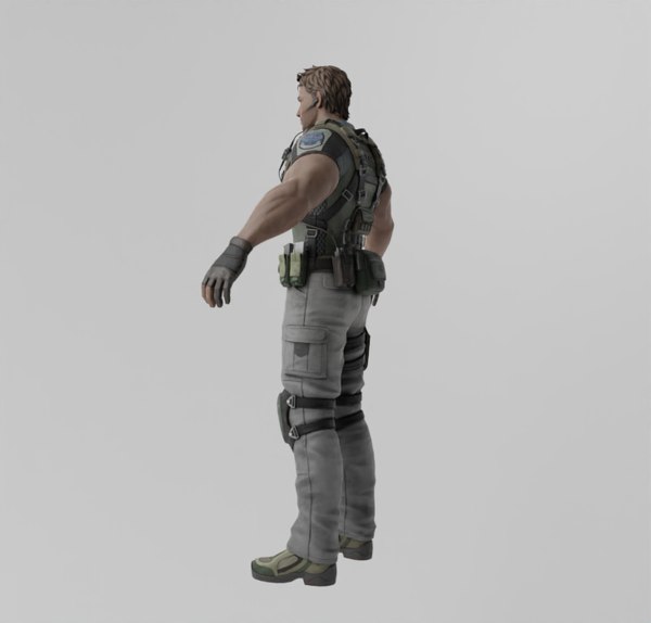 3D Chris Redfield Lowpoly Rigged model - TurboSquid 2034510