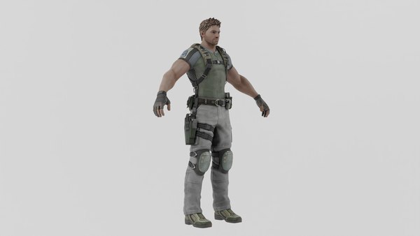 3D Chris Redfield Lowpoly Rigged model - TurboSquid 2034510