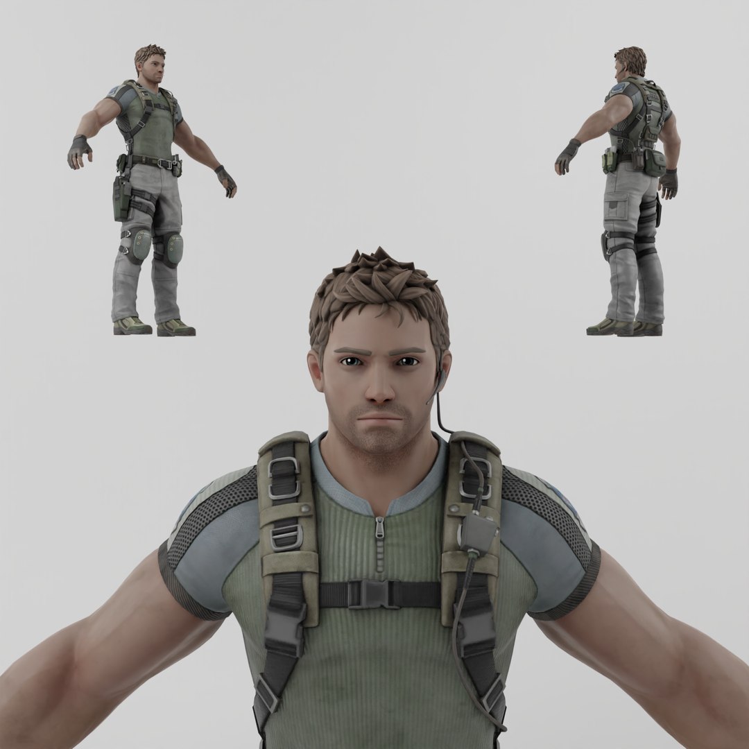 3D Chris Redfield Lowpoly Rigged model - TurboSquid 2034510