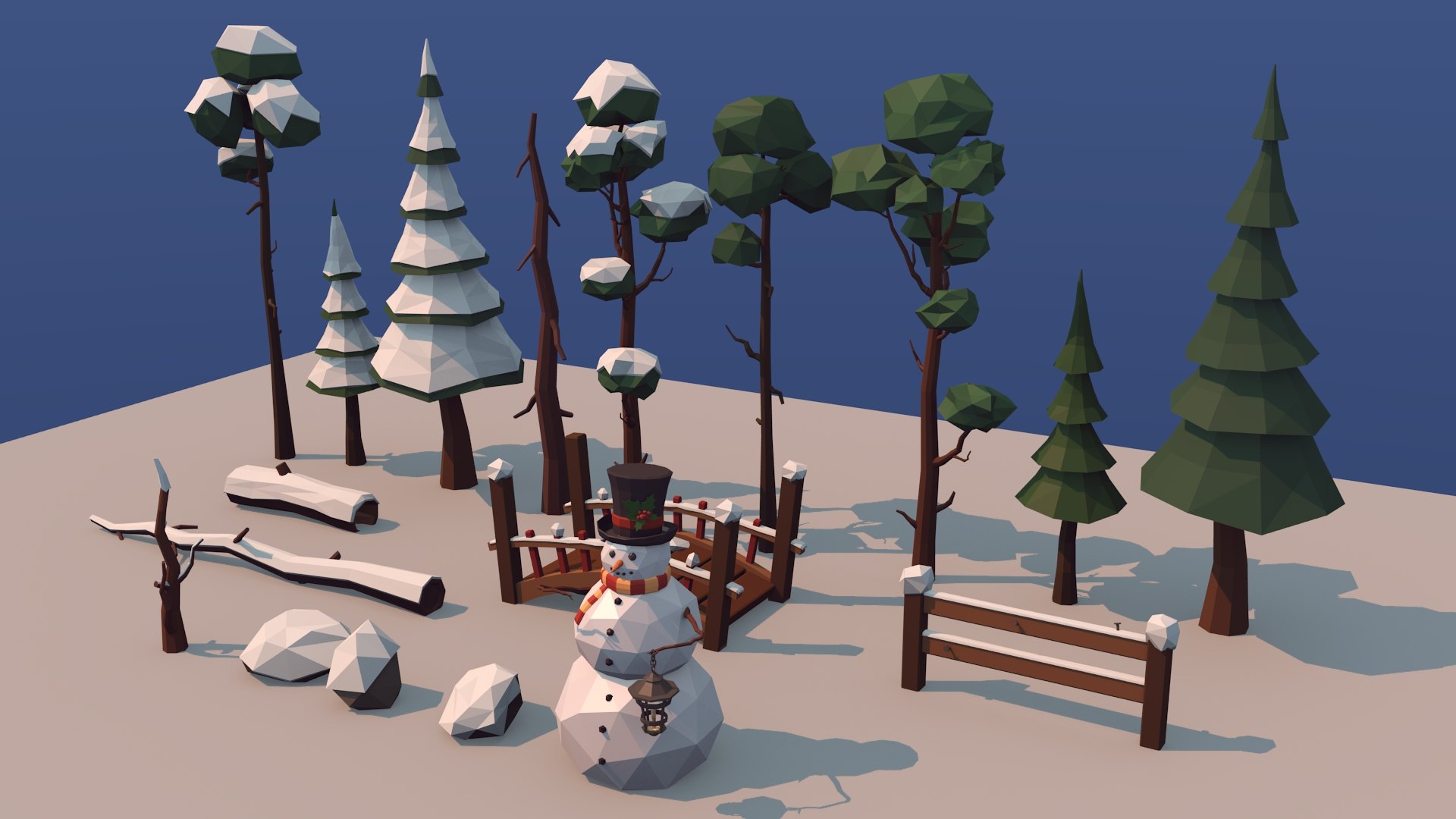 3d Model Winter Trees
