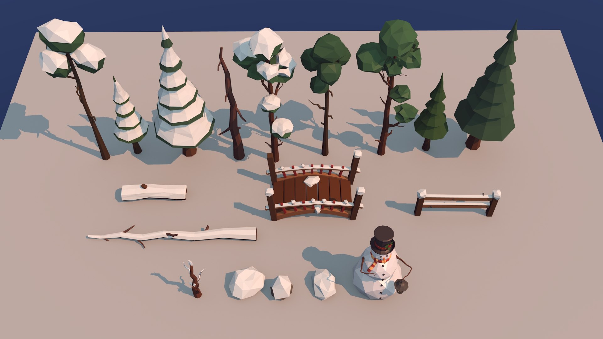 3d Model Winter Trees