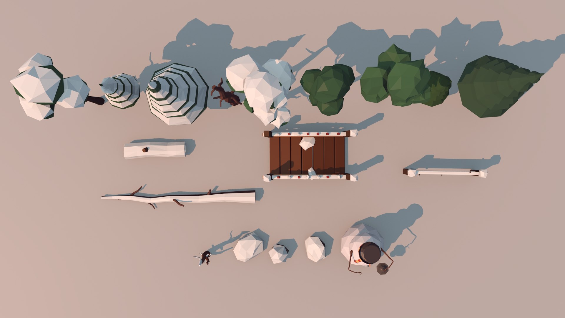 3d Model Winter Trees