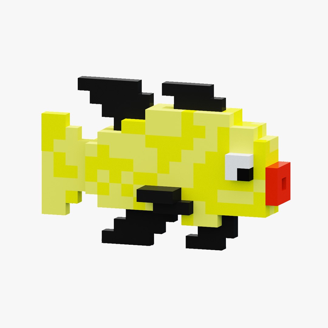 3D Yellow Fish Voxel - TurboSquid 1948746