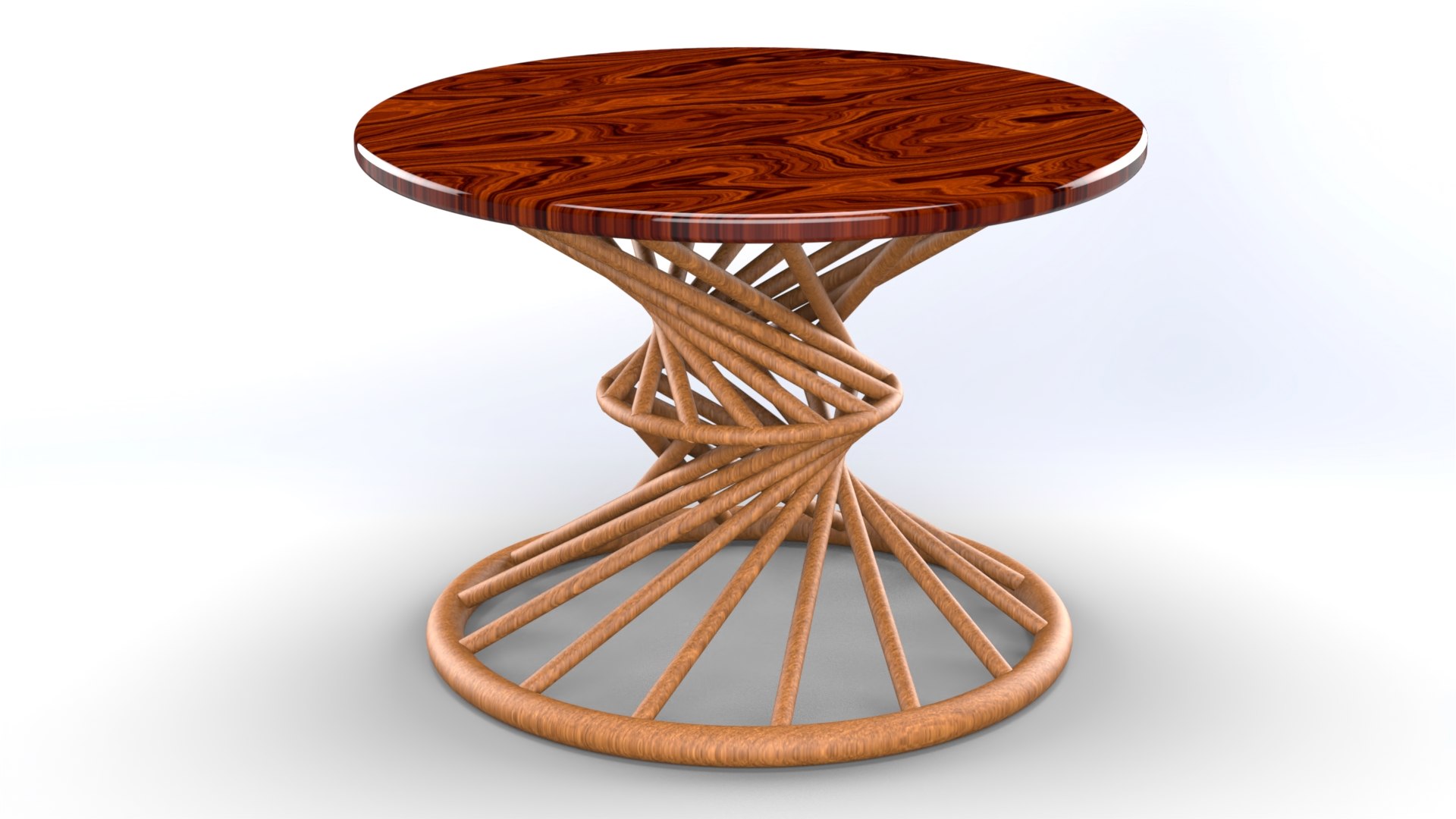 3D model Round Table with Twisted bar pattern base 3D Model ...