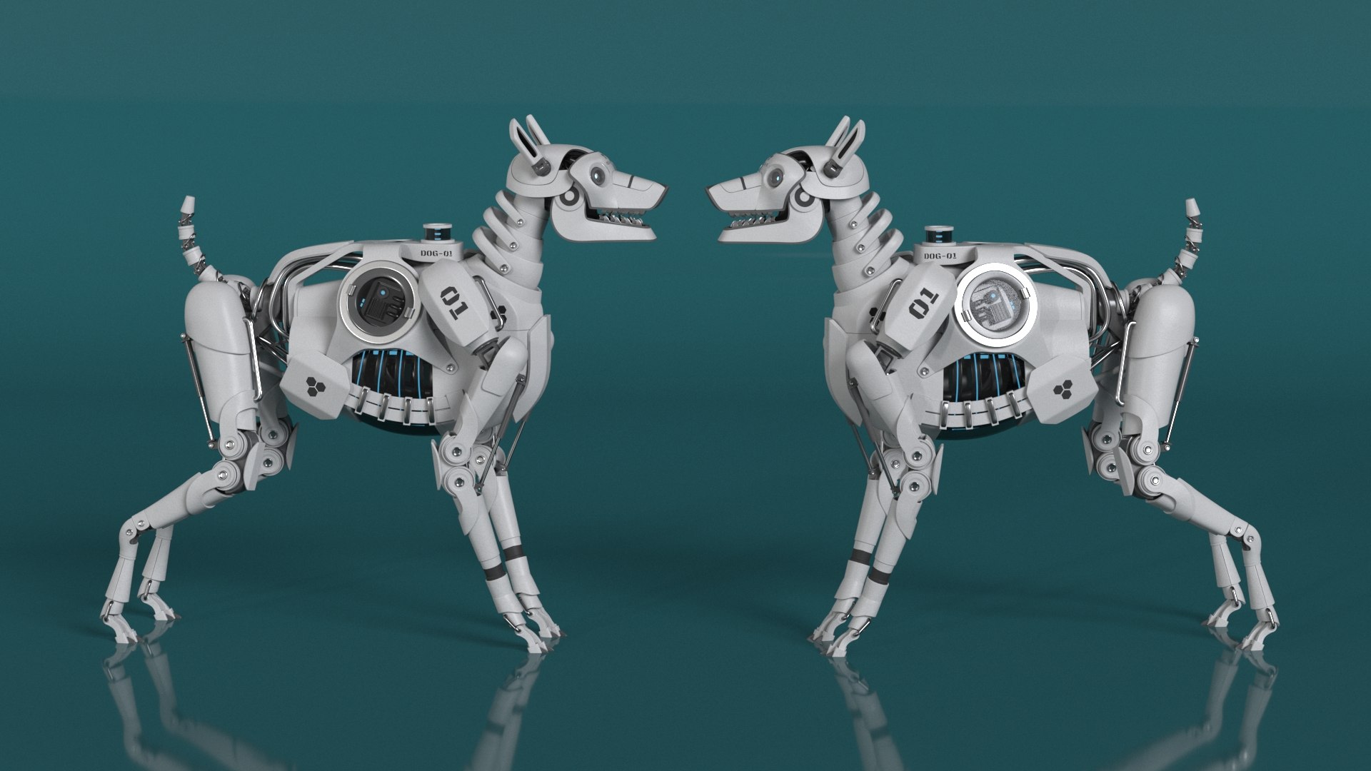 Futuristic Robotic Dog White 3D Model - TurboSquid 2270835