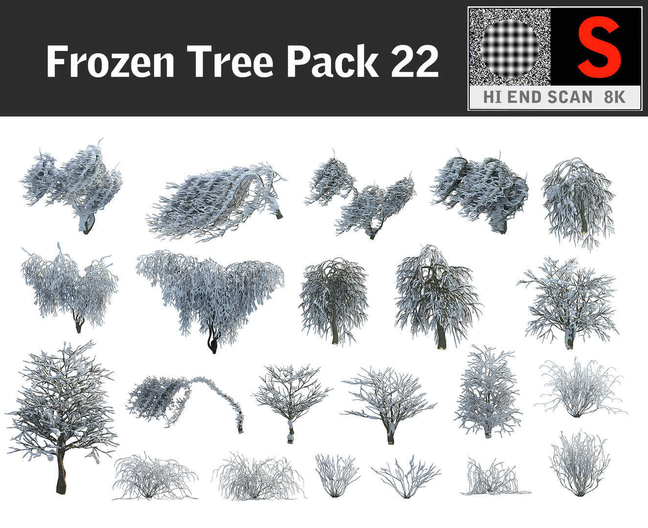 3D модель Frozen Tree Pack 22 - TurboSquid 1126031