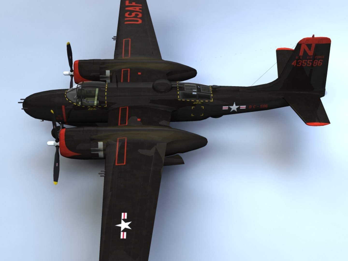 3d Model A-26 Invader Bomber Aircraft