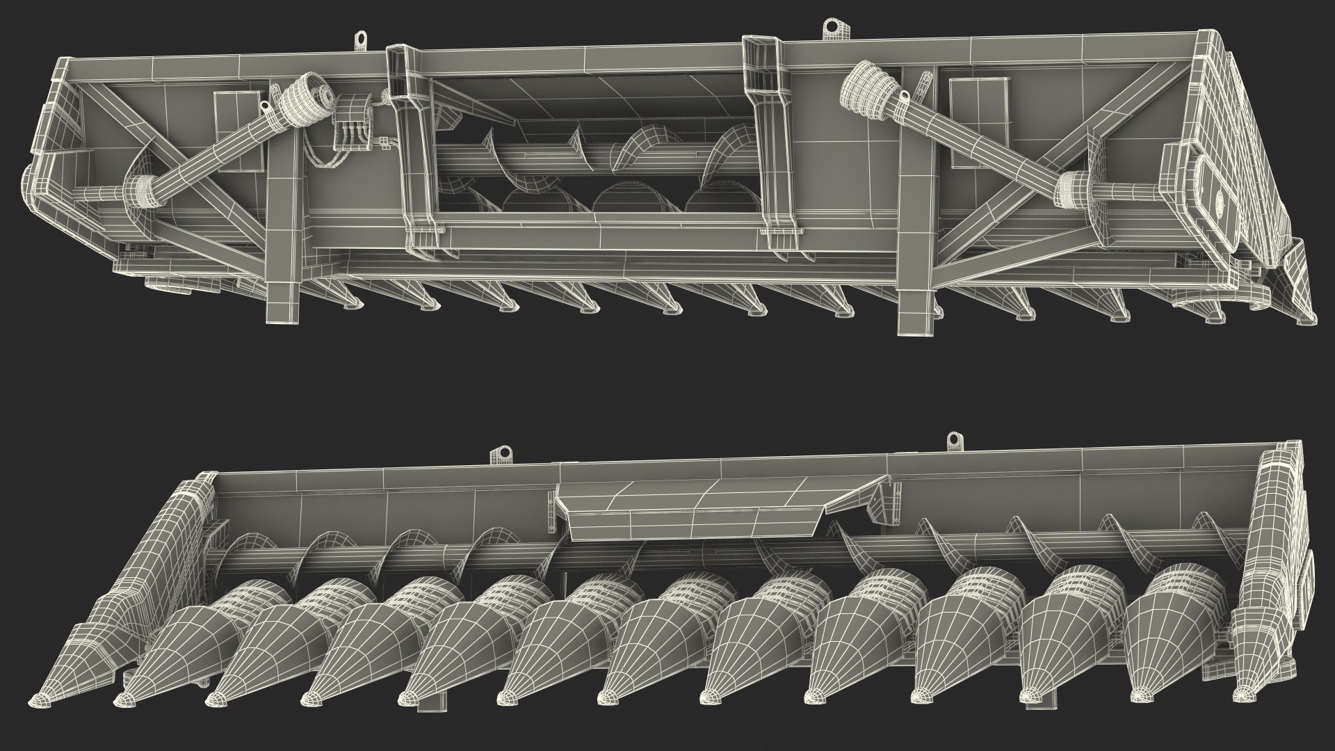 3D model New Holland Agriculture 980CR Corn Header 12 Rows Dirty ...