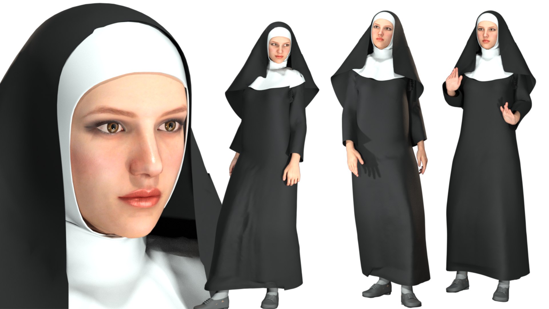 3d Realistic Rigged The Church Mother Character 3d Model Model Turbosquid 2173651