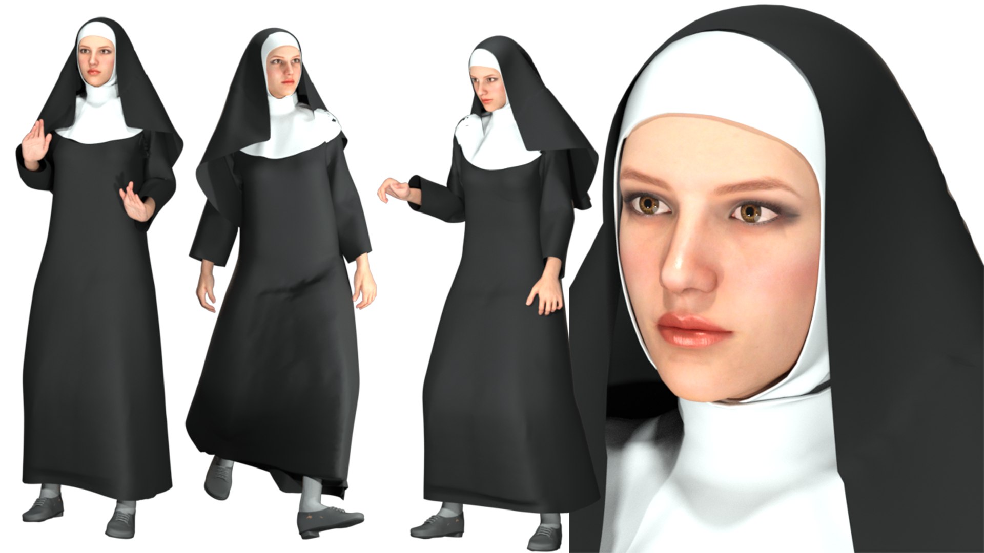 3D Realistic Rigged The Church Mother Character 3D Model model ...