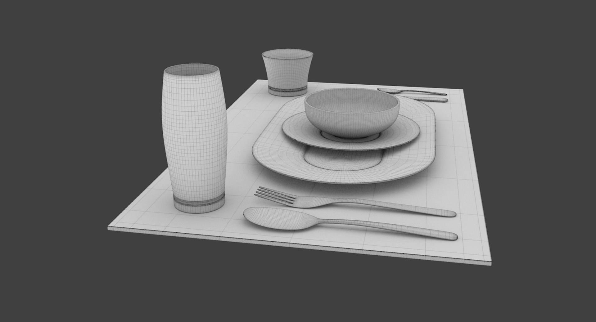 Place Setting 3D Model - TurboSquid 1186684