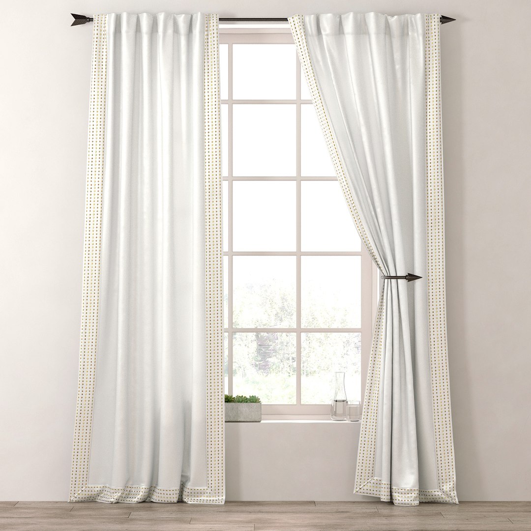 Drapery Studded Border Cotton 3d Model