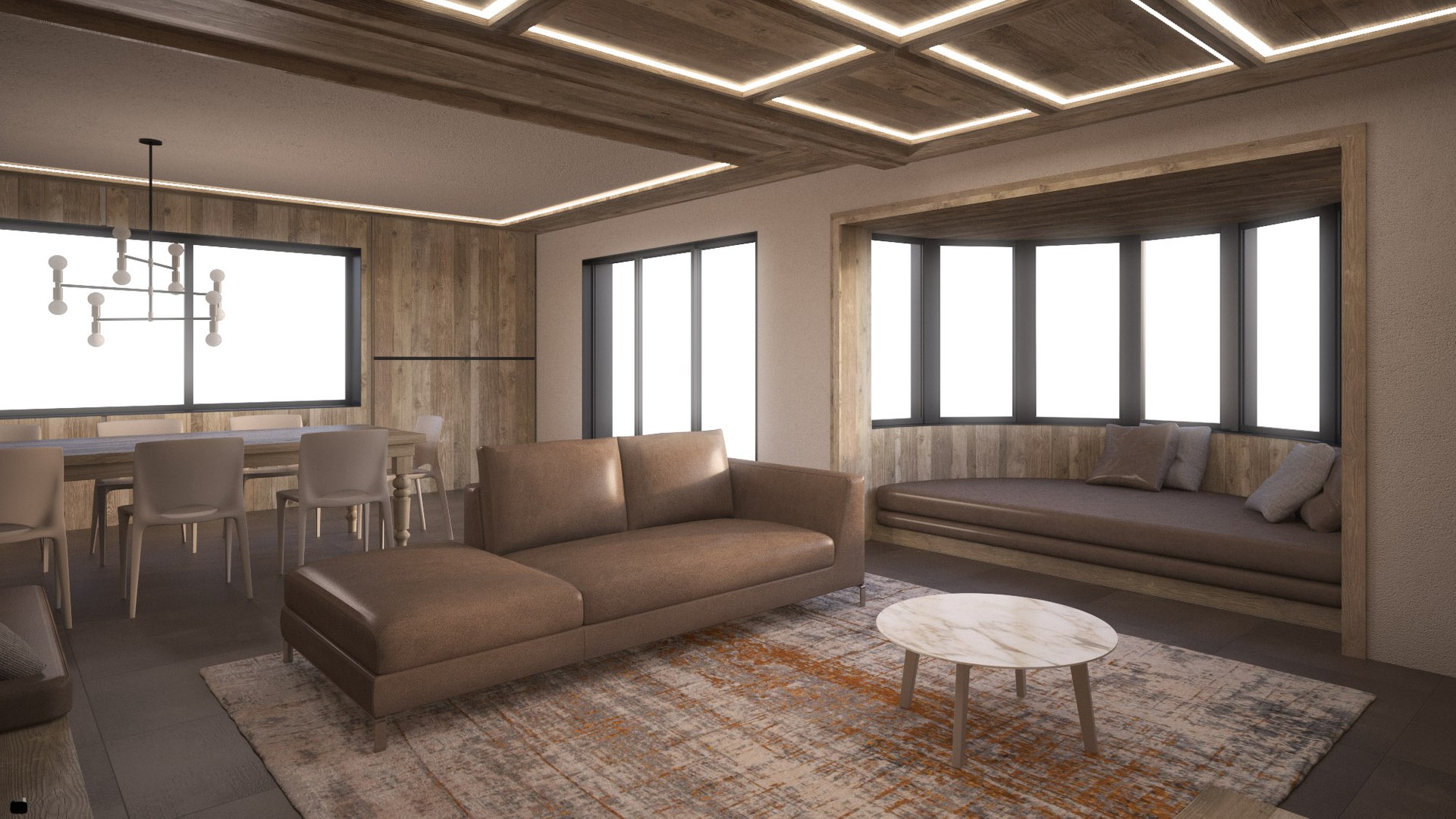 3D Mountain Chalet - Living Interior - TurboSquid 2215159