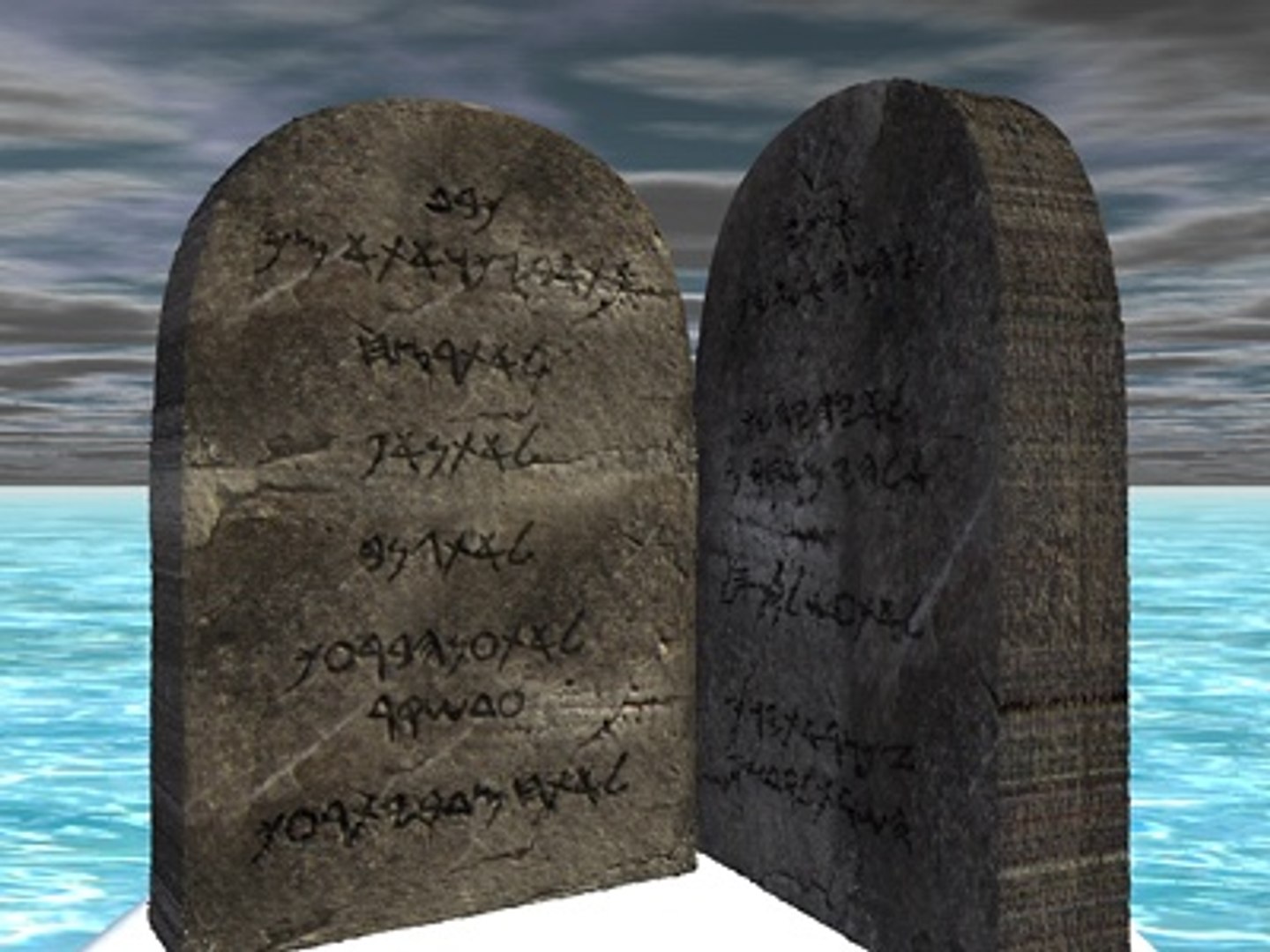 3d Model Stone Commandments