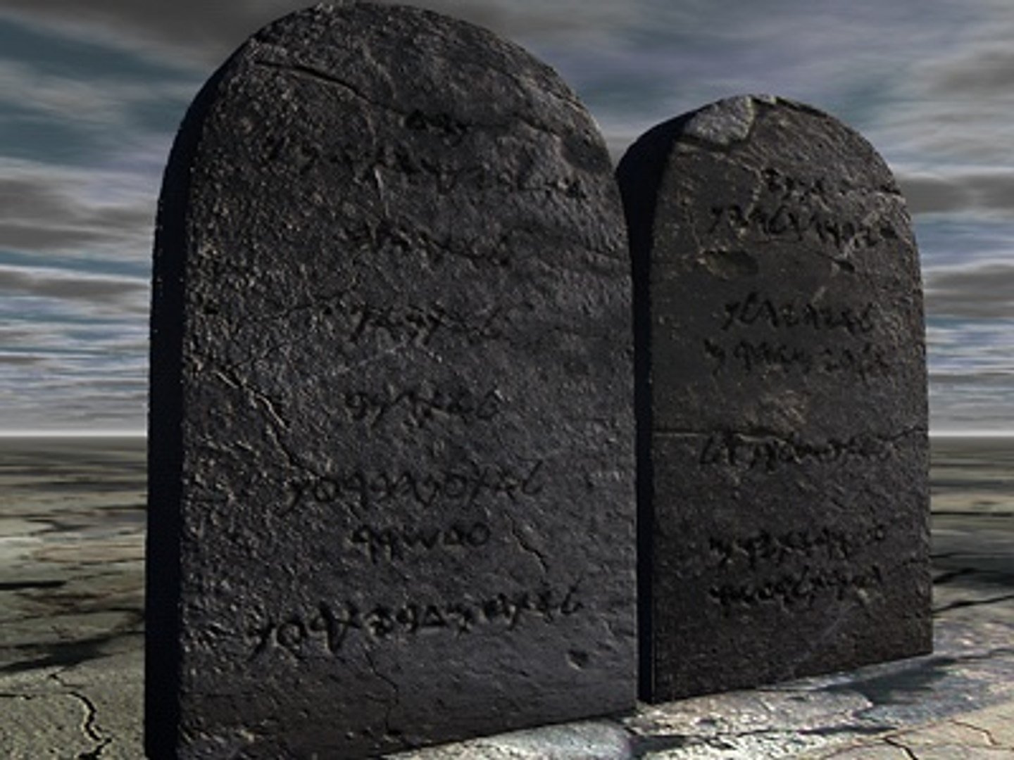 3d Model Stone Commandments