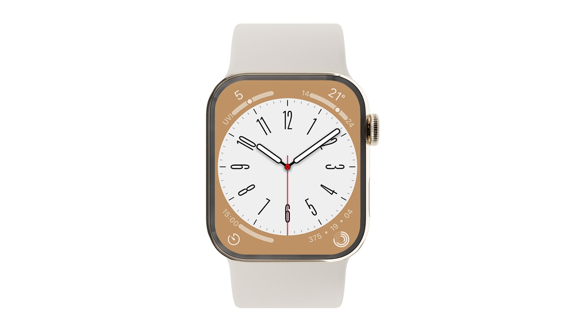 Apple Watch 8 Series - Gold Stainless Steel Case With Sport Band 3D ...