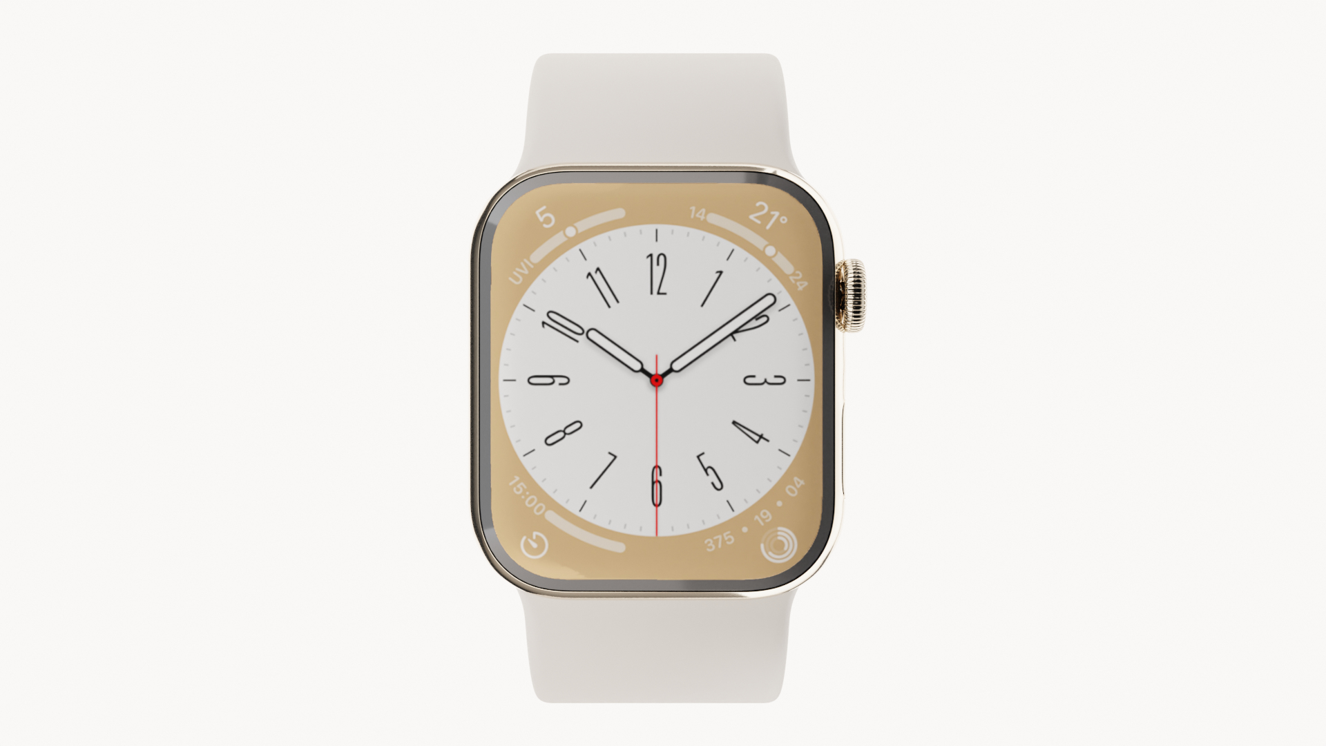 Apple Watch 8 Series - Gold Stainless Steel Case With Sport Band 3D ...