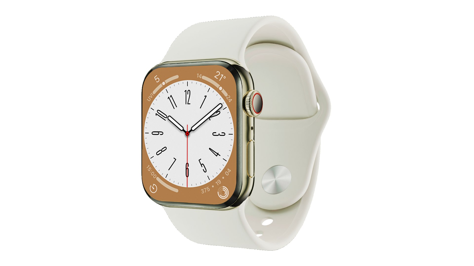 Apple Watch 8 Series - Gold Stainless Steel Case With Sport Band 3D ...