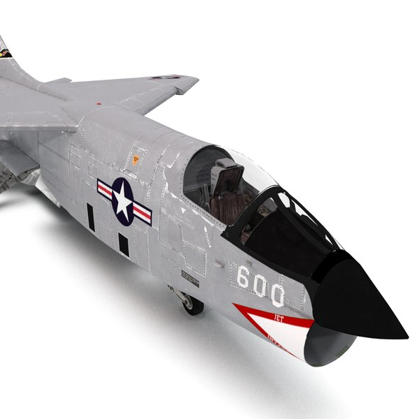 3d model of f8 crusader navy fighter aircraft