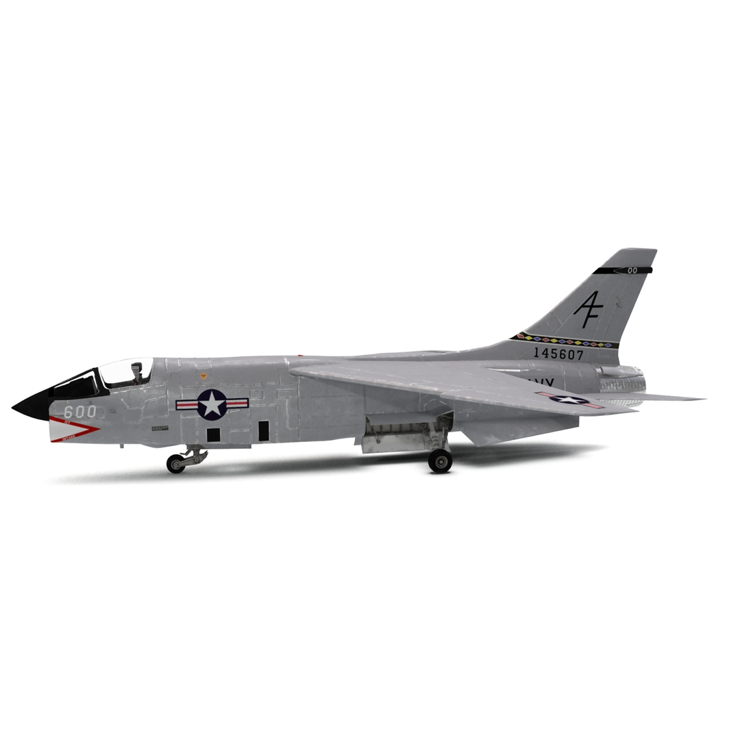 3d Model Of F8 Crusader Navy Fighter Aircraft