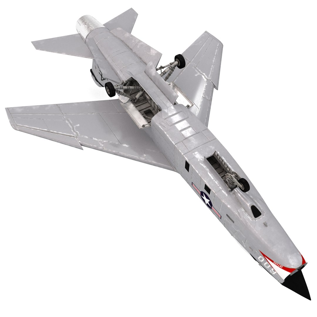3d Model Of F8 Crusader Navy Fighter Aircraft