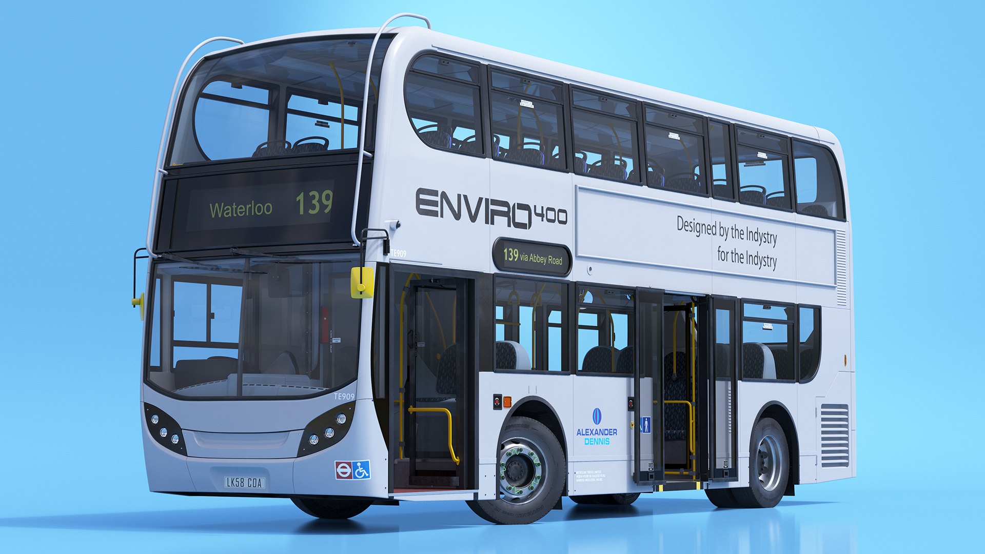 Alexander Dennis Enviro400 Double Decker Bus Rigged 3D Model ...