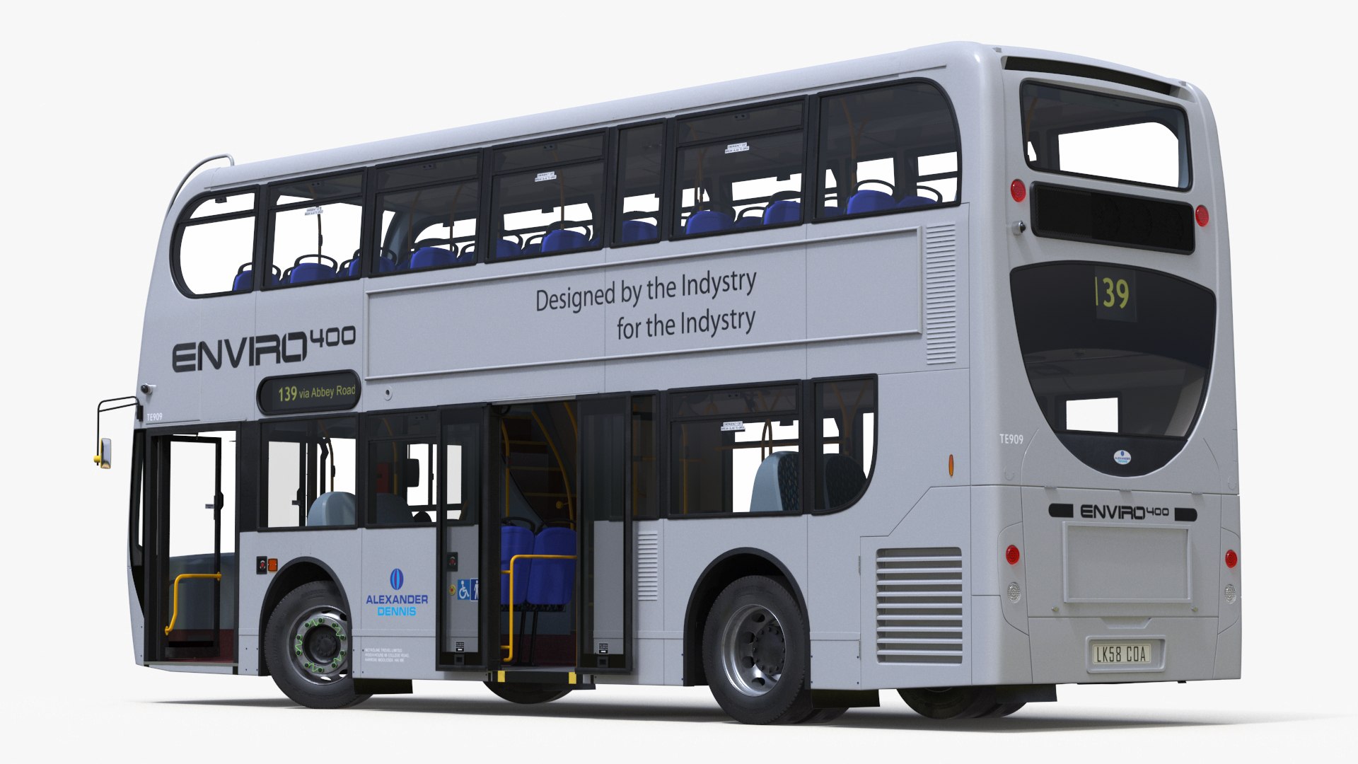 Alexander Dennis Enviro400 Double Decker Bus Rigged 3D Model ...
