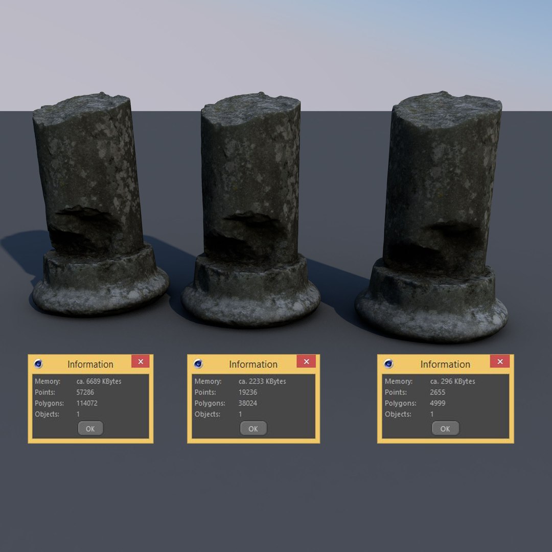 3d Scan Ancient Pillar Model