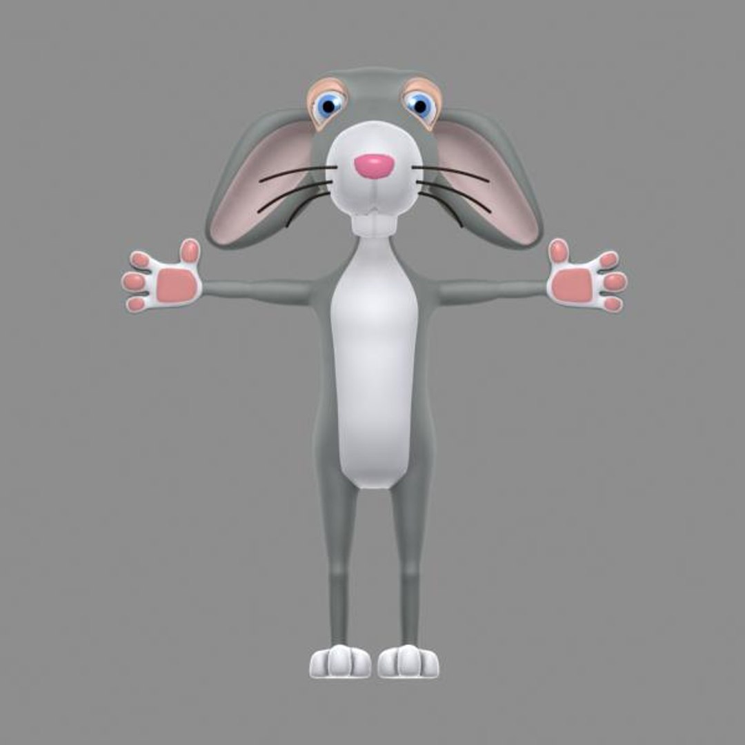 3d simple cartoon rabbit model