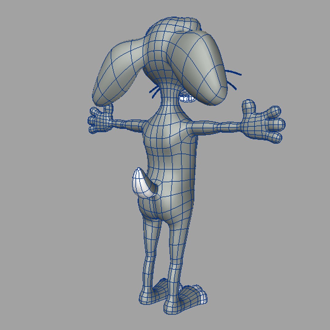 3d simple cartoon rabbit model