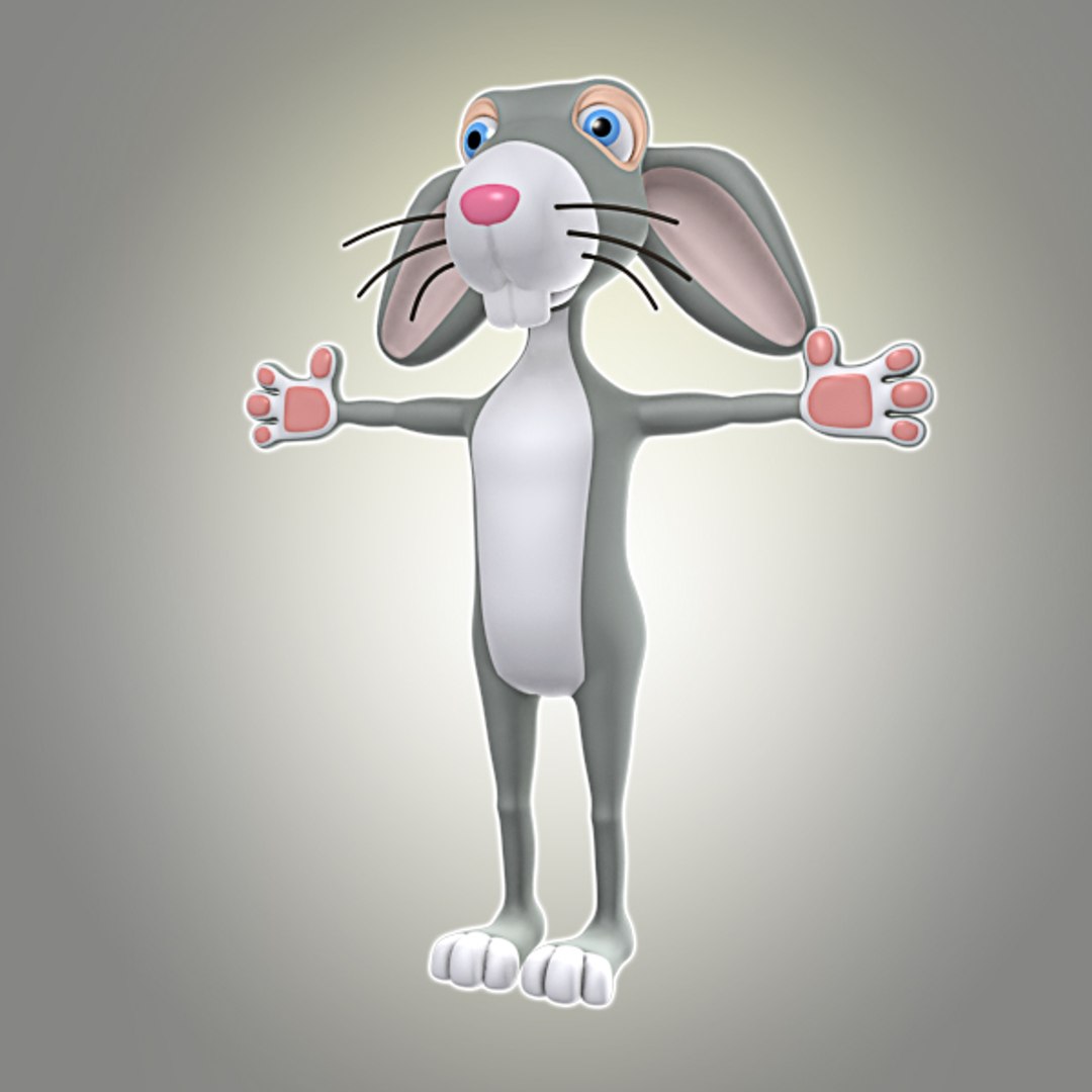 3d simple cartoon rabbit model