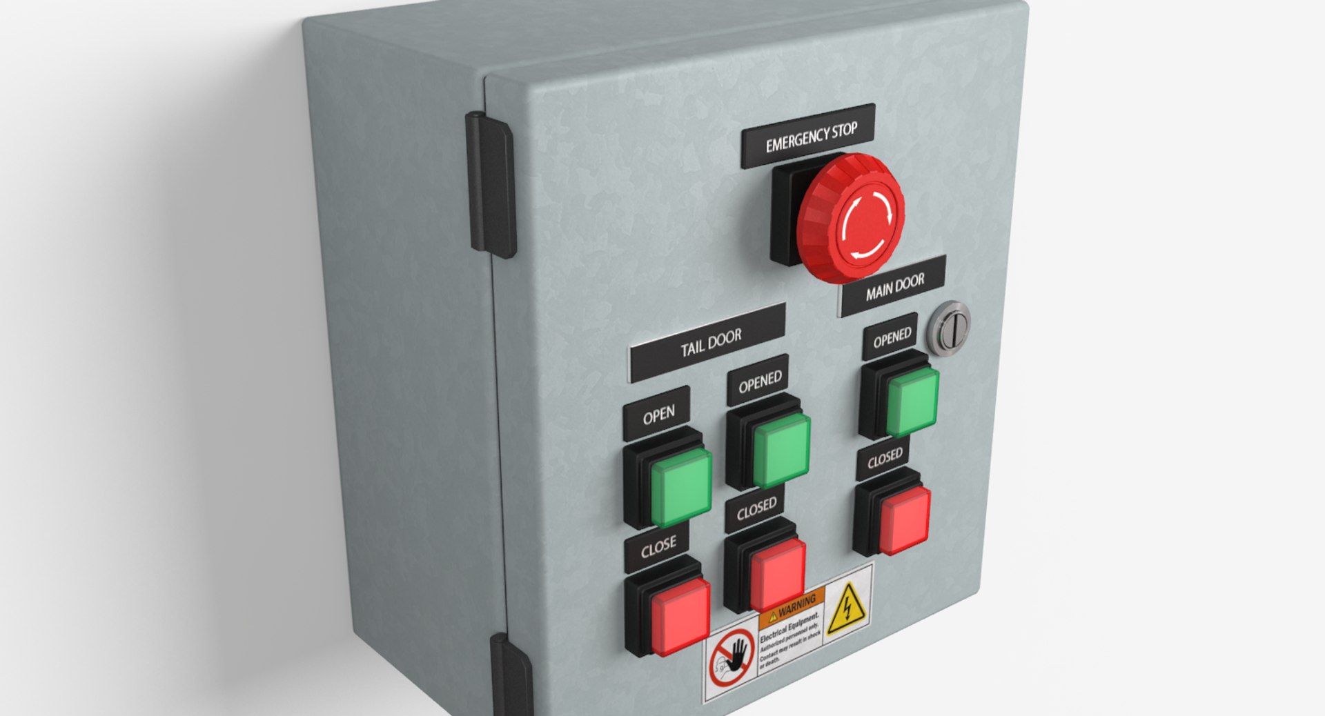 3d Hangar Doors Control Panel Model