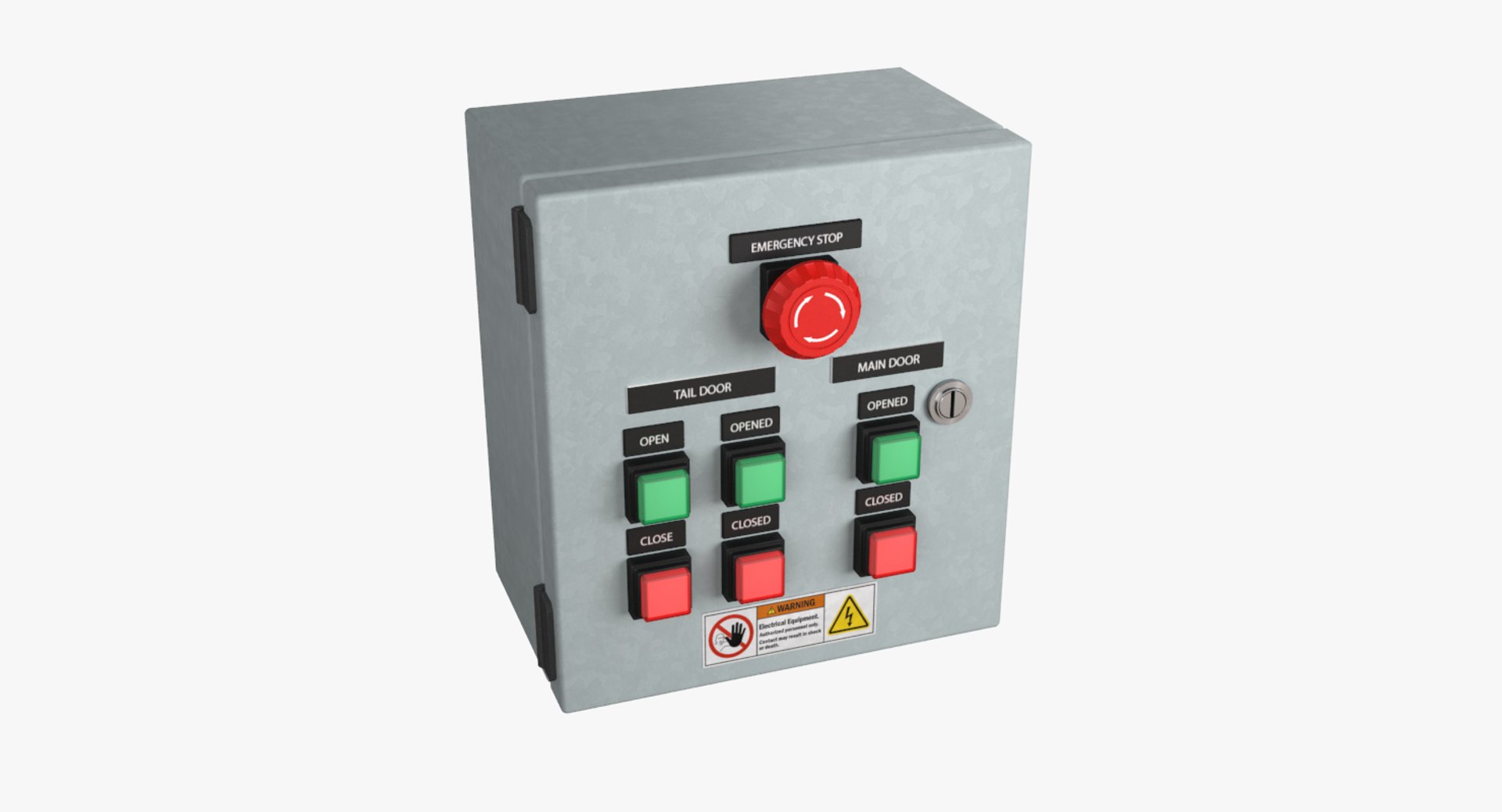 3d Hangar Doors Control Panel Model