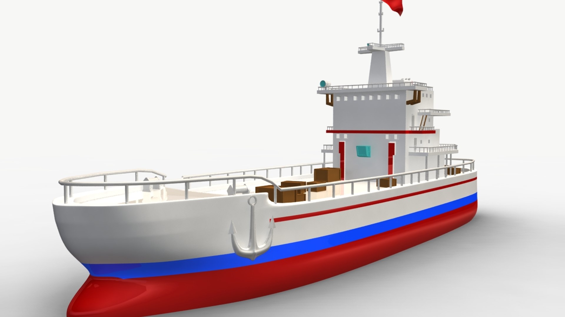 3d cartoon ship model