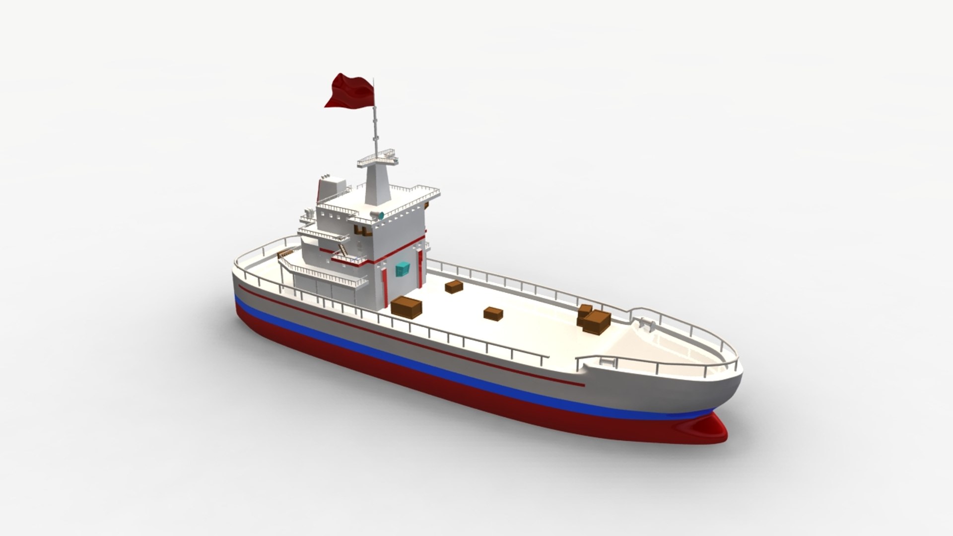 3d cartoon ship model