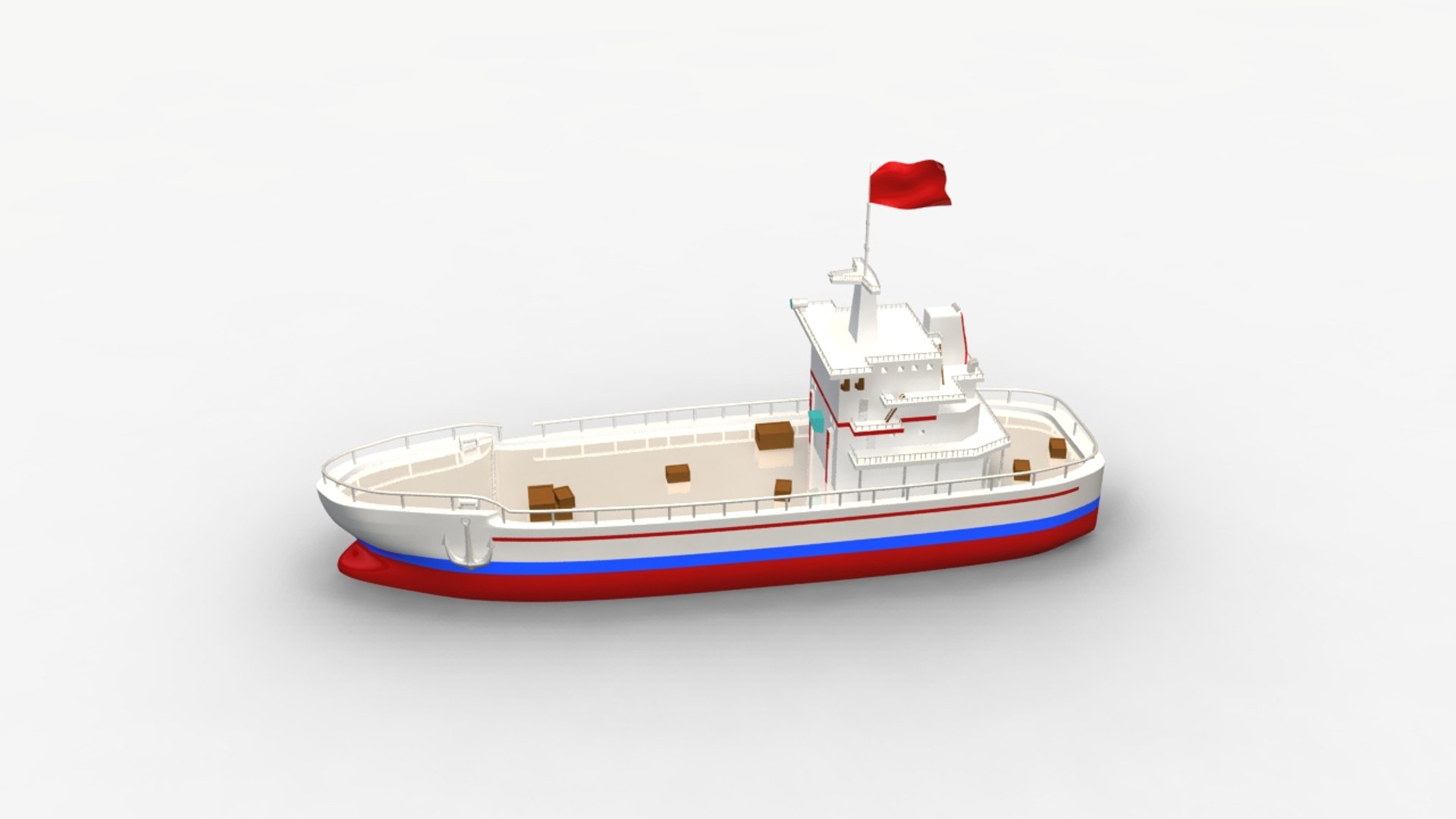 3d cartoon ship model