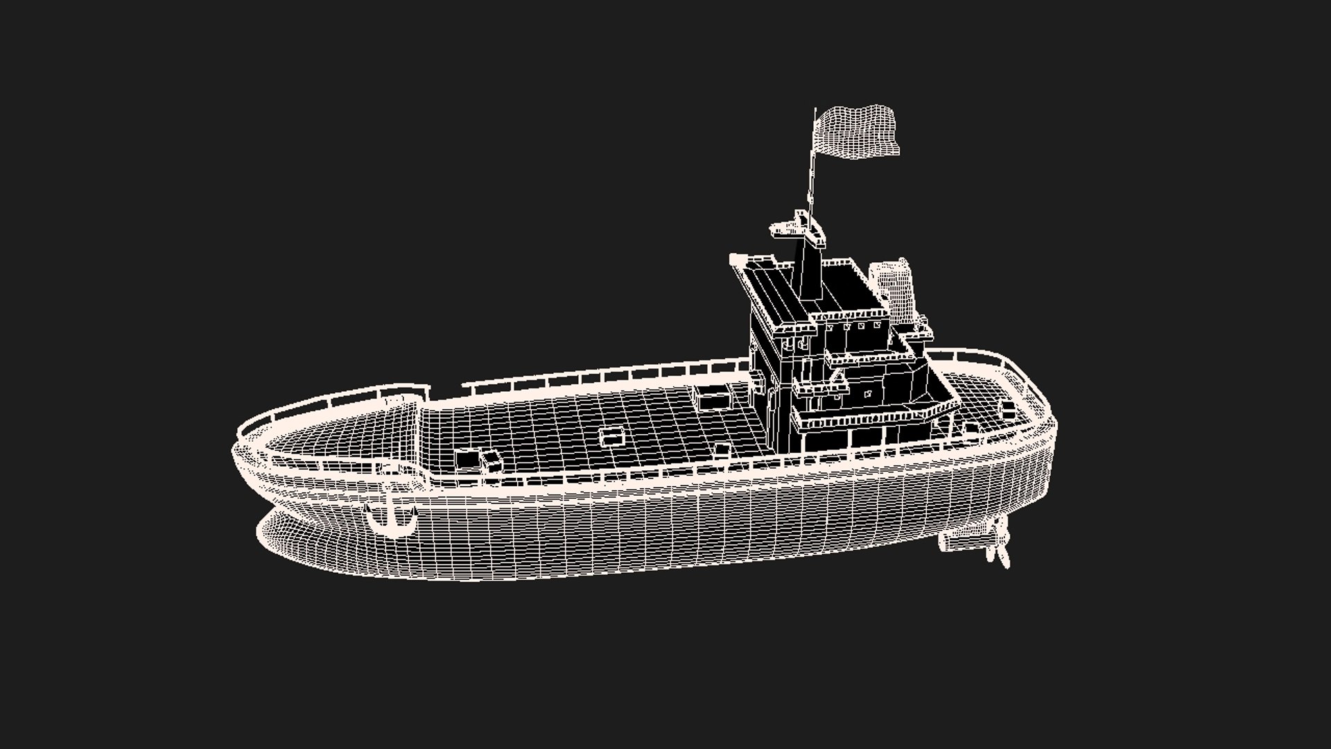 3d cartoon ship model