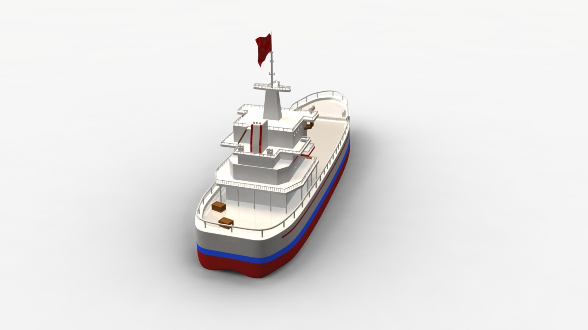 3d cartoon ship model