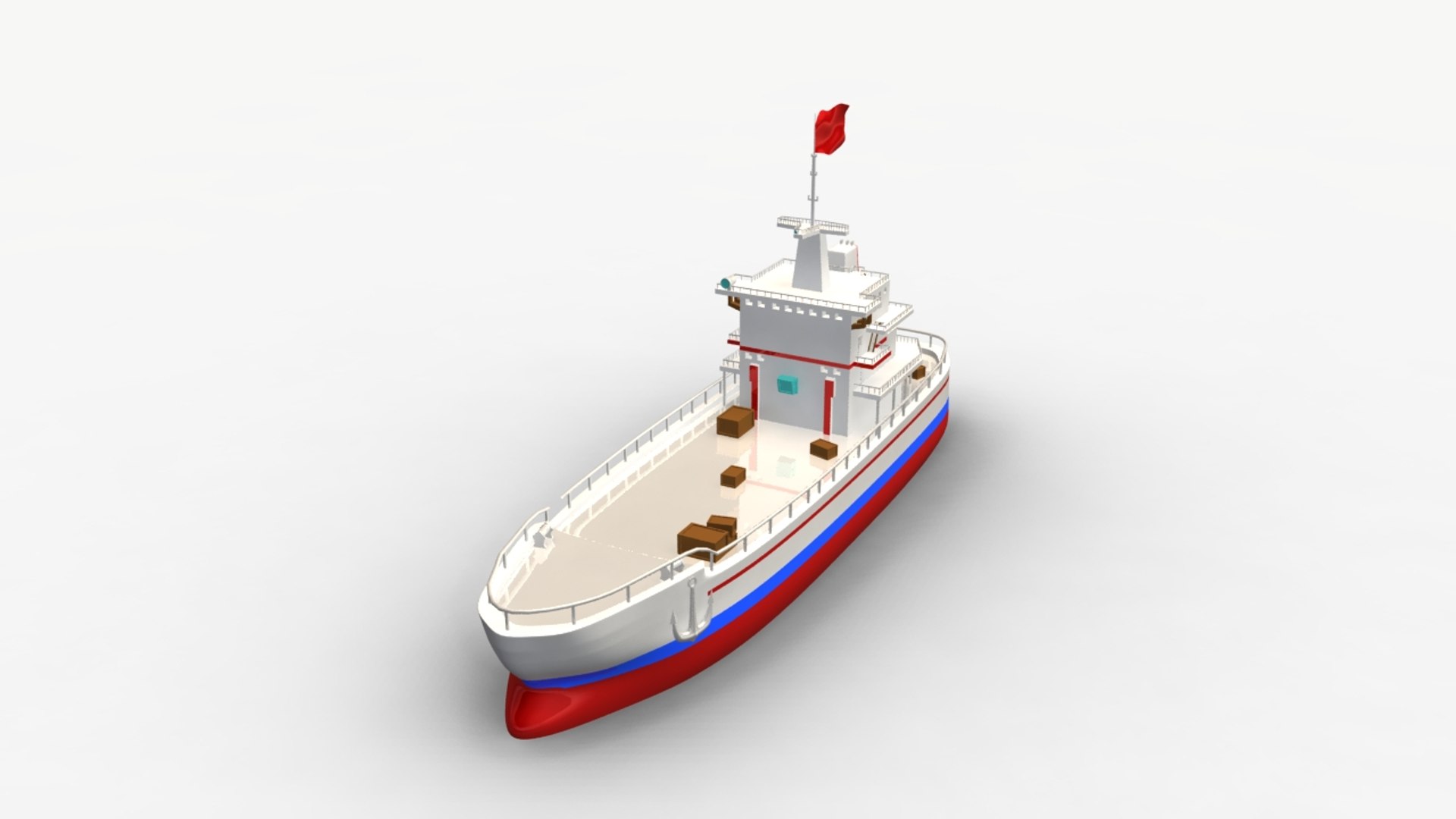 3d cartoon ship model