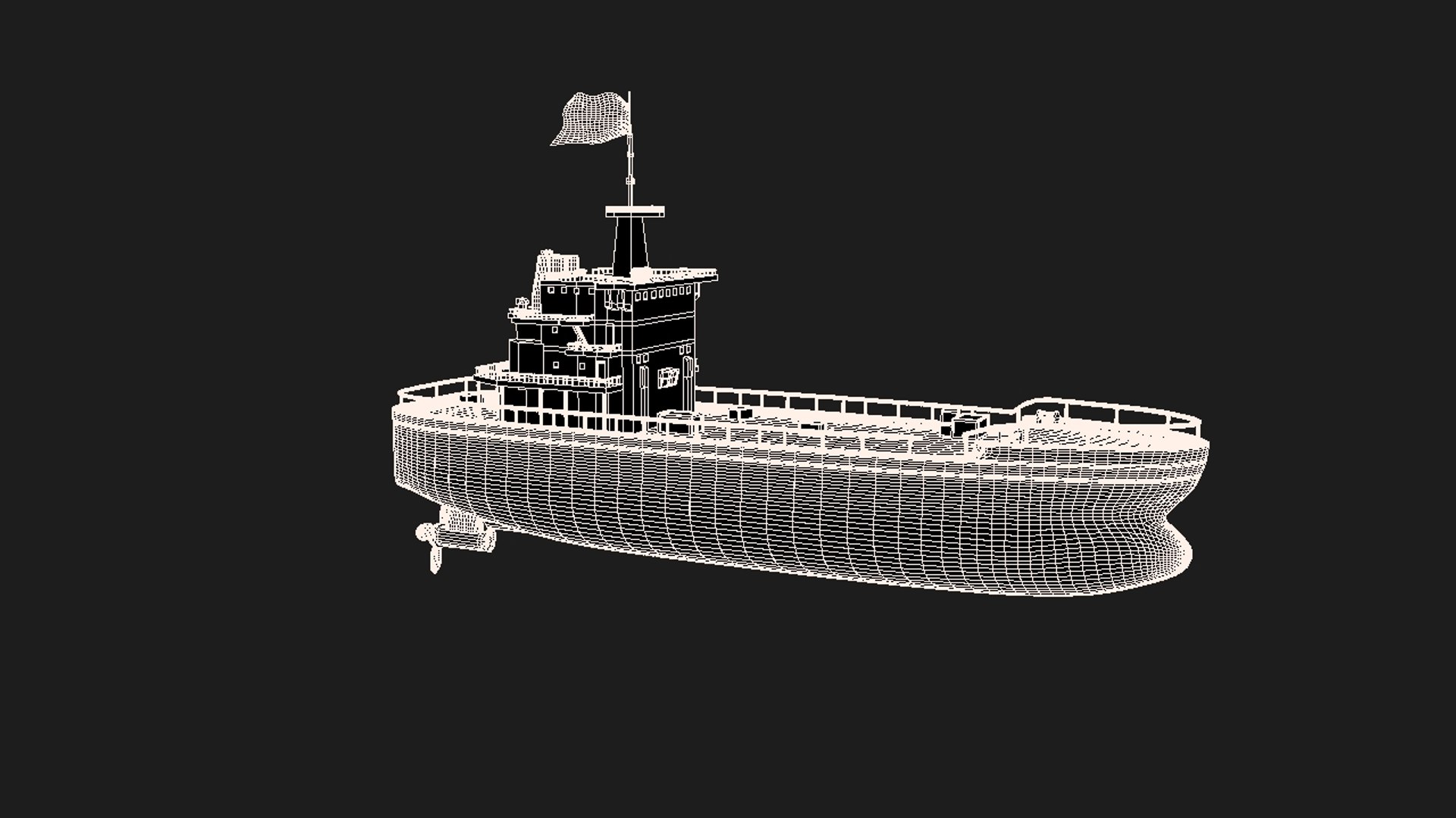 3d cartoon ship model