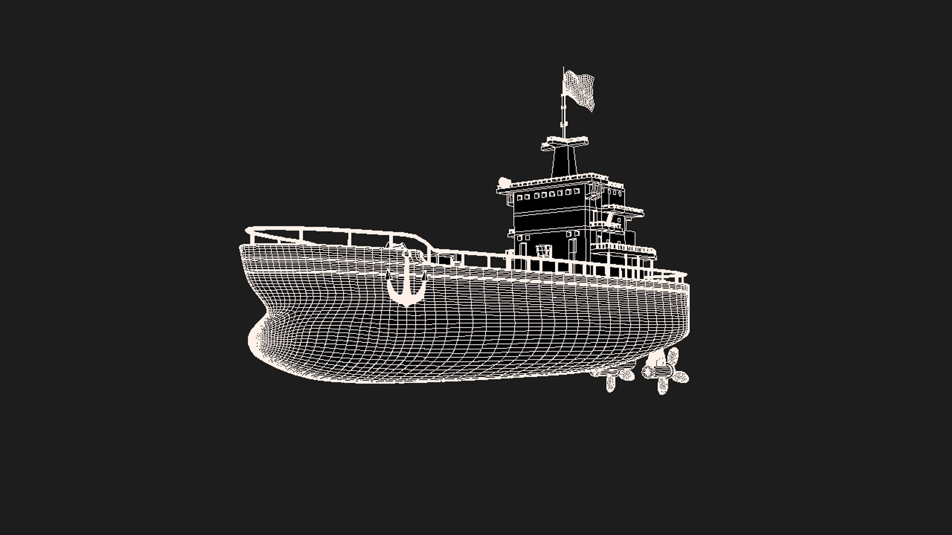 3d cartoon ship model