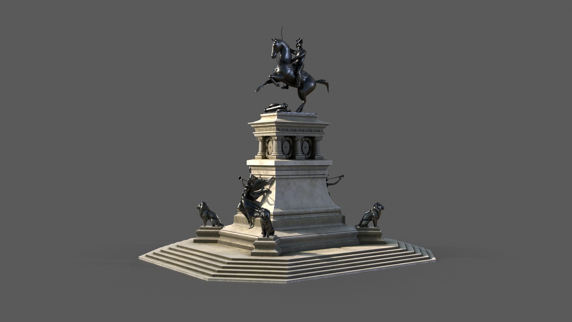 3D Equestrian Monument Model - TurboSquid 2344429